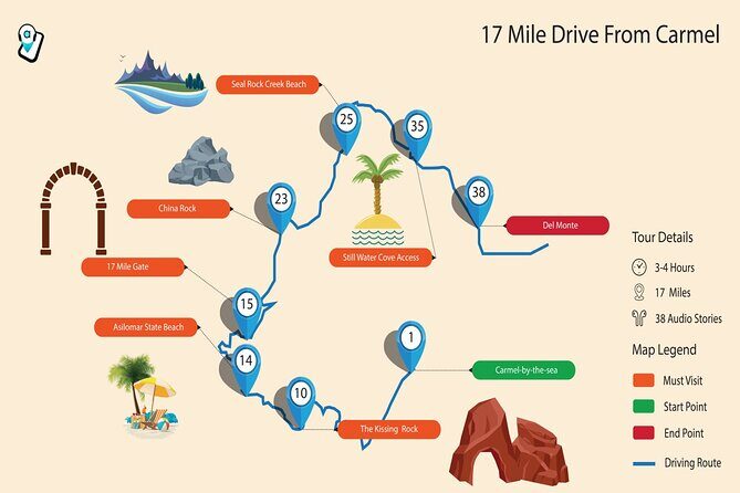 17-Mile Drive Self-Guided Audio Tour from Monterey & Carmel - The Itinerary in Detail: What You’ll See and Hear