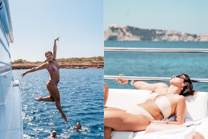 5 Hour Adults Ibiza Boat Trip + lunch, 6 drinks, SUP Boards & DJ - The Value of the Experience