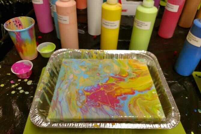 Acrylic Pour Painting Class in Estes Park, Colorado - The Art Supplies and the Technique