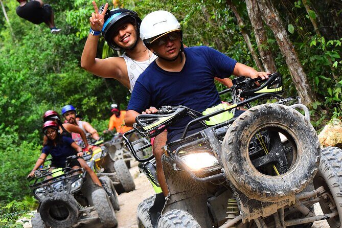 Adrenaline Combo 3 in 1 - ATV'S, (Shared), Ziplines & Cenote from Cancún - Key Points