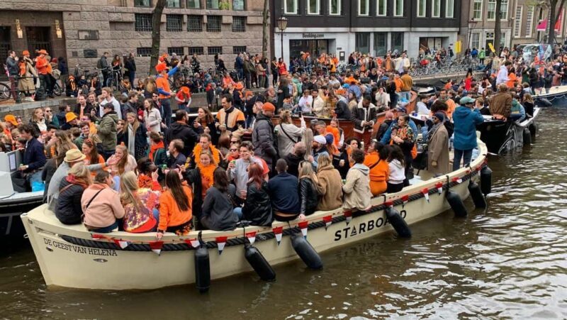Amsterdam: 3 Hour Kings Day Boat Party with Unlimited Drinks - The Itinerary and What It Looks Like