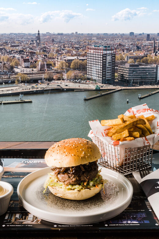 Amsterdam: A'DAM Lookout Entry Ticket with Burger - Key Points