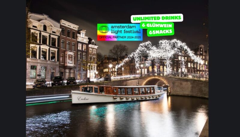 Amsterdam: Light Festival Heated Cruise w/ Hot Drinks & Bite - Key Points