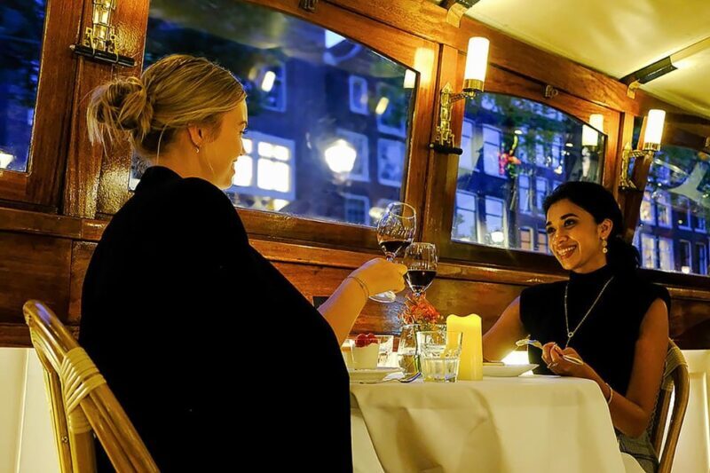 Amsterdam: Luxury Saloon Boat Cruise with 3-Course Dinner - The Cruise Itinerary and Scenic Highlights