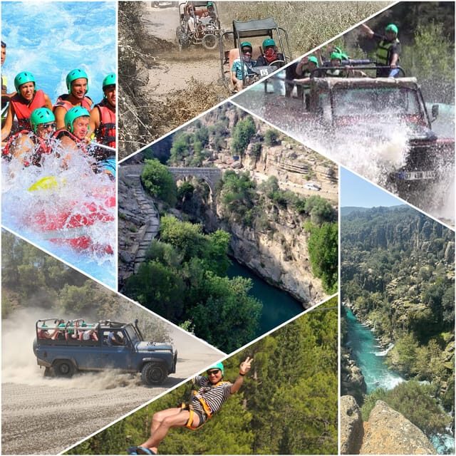Antalya: Rafting Jeep Buggy&Quad Safari zipline canyon visit - Key Points