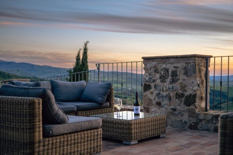 Aperitif on the Terrace of Podere Montale at Sunset - Reviews in Action