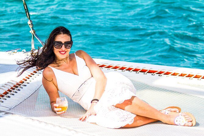 Aruba Happy Hour Sunset Sail with Savory Bites and Cocktails - The Vessel and Seating Options