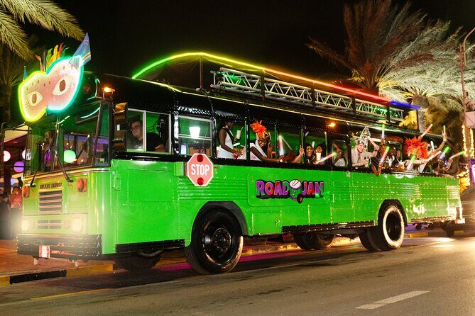 Aruba Nightlife Party Bus with Unlimited Drinks & DJ on Road Jam - Key Points