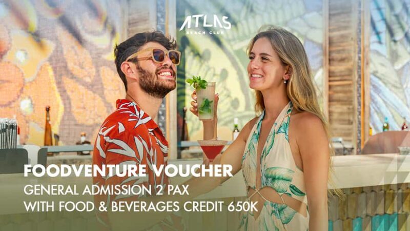 Atlas Beach Club Bali: One Day Pass / F&B Credit Voucher - Key Points