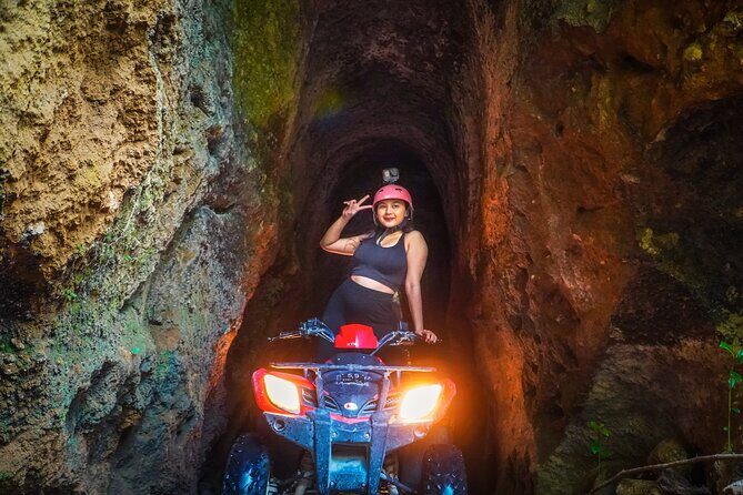 ATV Quad Bike Kuber Through Waterfall, Tunnel And Rice Field - Key Points