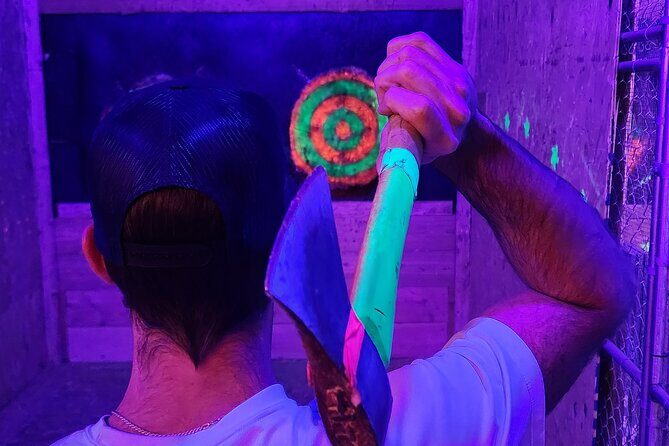 Axe Throwing Las Vegas Neon - Setting and Atmosphere: Neon Lights and Upbeat Music