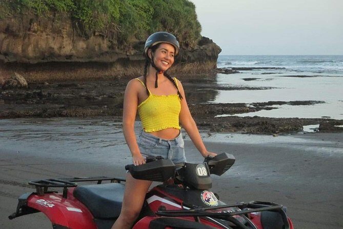 Bali ATV Ride In The beach Sunset atv ride - Authentic Bali Adventure: ATV Ride on the Black Sand Beach at Sunset