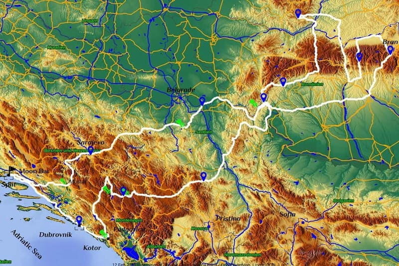 Balkans - Romania: 12-Days Motorcycle Tour 16.08. - 28.08.26 - Key Points