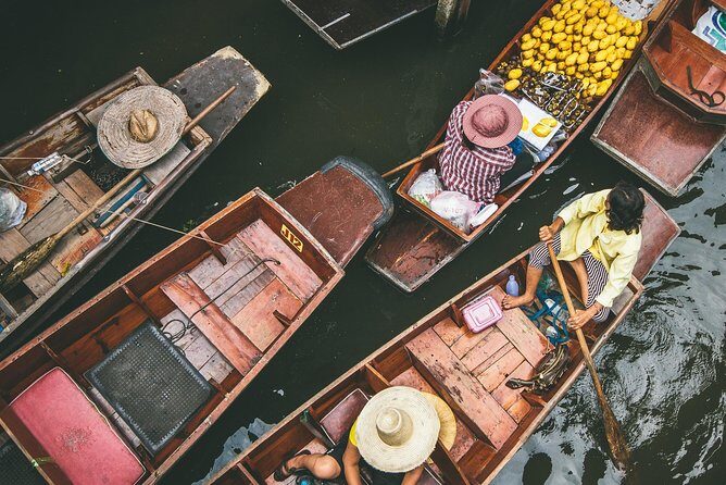 Bangkok Damnoen Saduak Floating Market and Erawan Waterfall (minimum 2 pax) - Exploring the Floating Market: Colors, Flavors, and Slight Tourism Touches