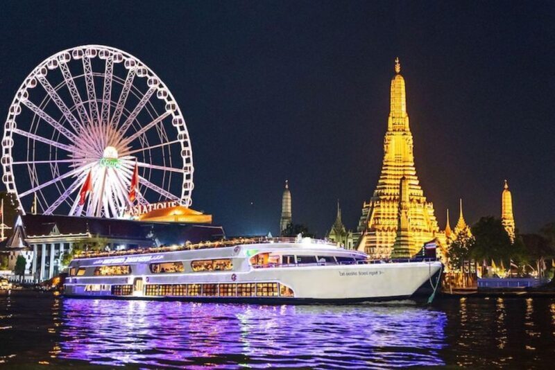 Bangkok: White Orchid Chao Phraya Dinner Cruise free Beer - Setting Sail on the Chao Phraya