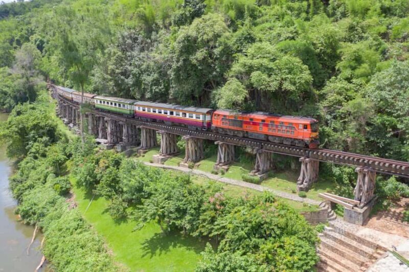 Bangkok:River Kwai &Death Railway-History,View & Local Lunch - The Natural Wonder of Erawan Waterfalls