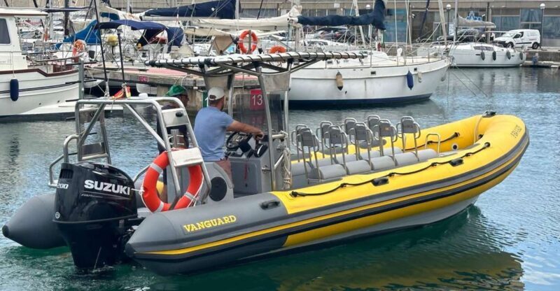 Barcelona: Speed boat skyline view - Key Points