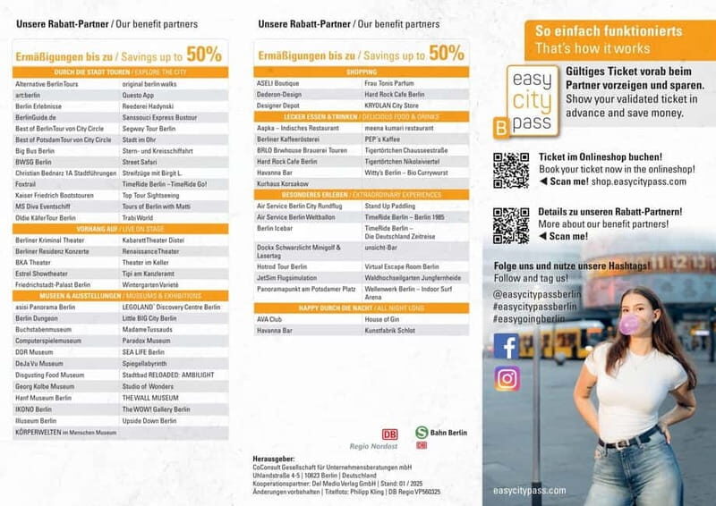 Berlin: EasyCityPass Zone ABC Transportation and Discounts - The Sum Up