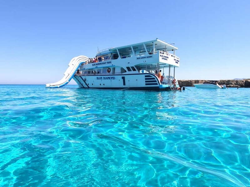 Blue Lagoon cruise with slide departing from Latchi harbour - Food, Drinks, & Amenities