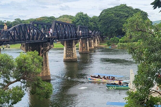 Boat trip River Kwai and Erawan Falls Full Day Tour From Bangkok - Transportation, Guides, and Group Size