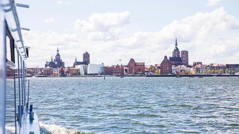 Boat trip to the Hanseatic city of Stralsund from Zingst - The Harbor Tour and Passing Under Bridges