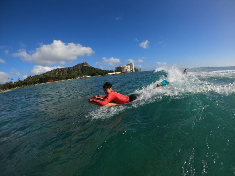 Bodyboard lesson in Waikiki, Two Students to One Instructor - A Day in the Life of the Waikiki Bodyboard Lesson