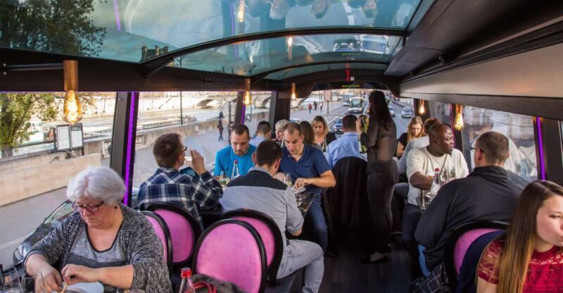 Bus Toqué Champs Elysées Tour w/ 3-Course Dinner & Champagne - A Scenic Night Tour with Fine Food and Champagne: The Bus Toqué Champs Elysées Experience