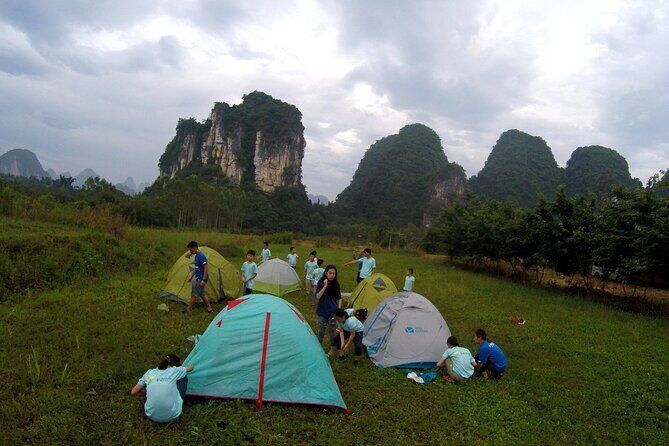 Camping (The front gate of Yangshuo Park) China - Key Points