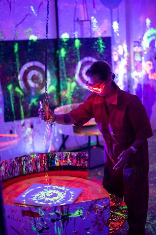 Canggu: Neon paint under UV lights, with fun and unusual tools - The Experience at Wild Art Bali: What You Can Expect