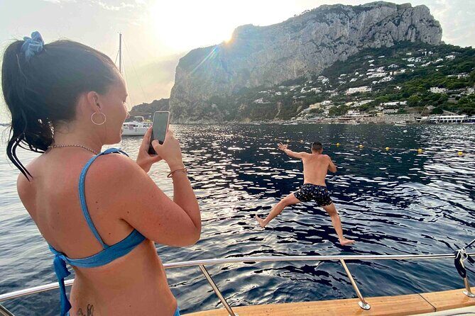 Capri Island Full-Day Adventure from Sorrento  Boat Tour & Swim - Key Points