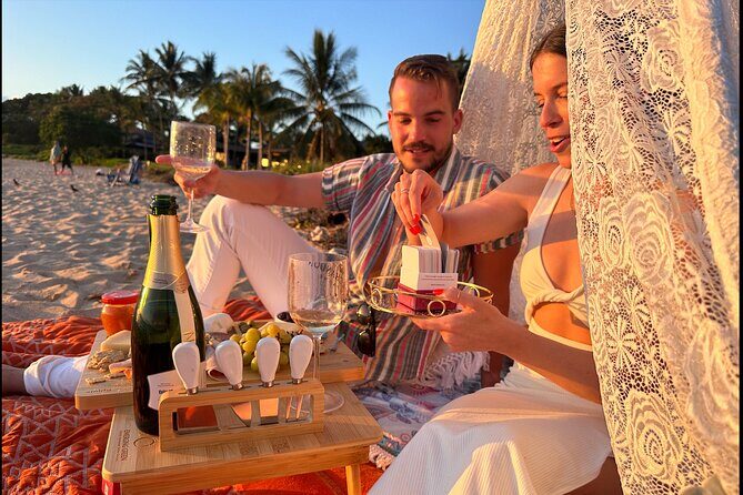Charcuterie Board and Sunset at Pristine Beach with Photos - The Setting: A Private Maui Beach