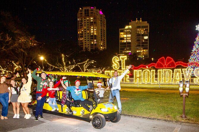 Christmas Lights Wonderland St. Pete Golf Cart Tour - Key Points