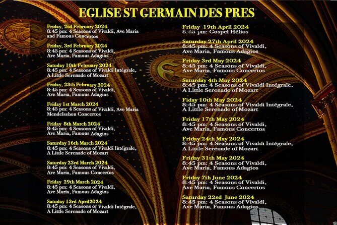 Classical Music Concert Saint Germain des Prés Church - The Sum Up