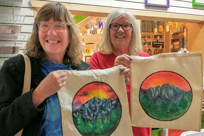 Colorado Inspired Inktense Painted Stocking or Tote Bag Class - The Experience at a Glance