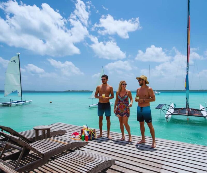 Costa Maya: Private catamaran tour in the 7-color lagoon with lunch - The Itinerary in Detail