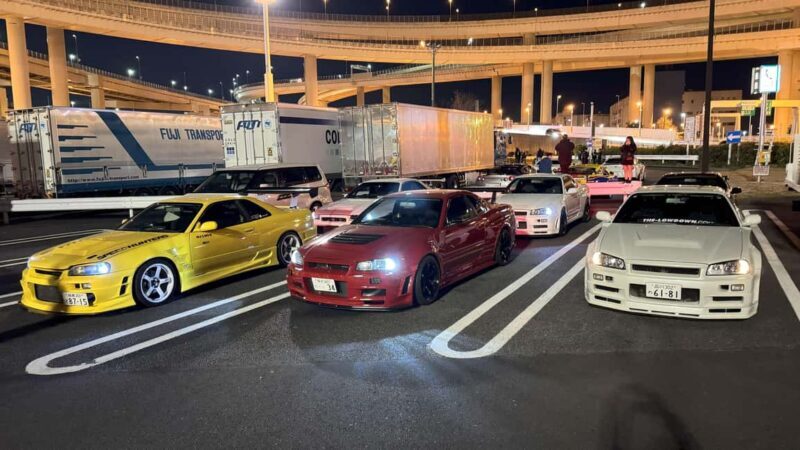 Daikoku & Tokyo Private JDM Tour by Tuned R34 , R35 GT-R - Key Points