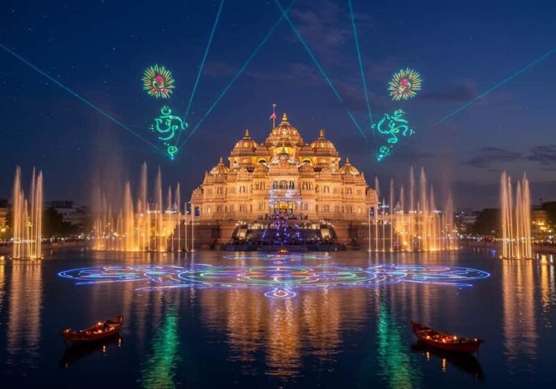 Delhi: Akshardham Light & Water Show Private Tour w/ Options - Key Points