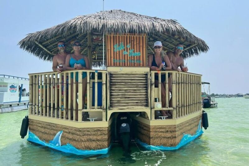 Destin: Crab Island Tiki Sandbar : Tailfins Tikis - What to Expect on the Crab Island Tiki Boat Tour