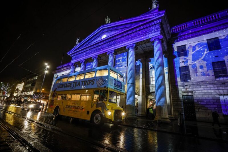 Dublin: Christmas Lights Festive Bus Tour with Afternoon Tea - Key Points