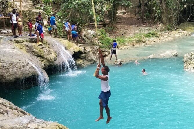 Dunn's River Falls, Blue Hole, Bamboo Rafting, Horseback Combo - Transportation and Group Size