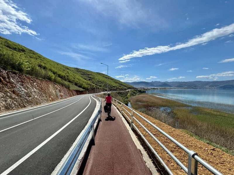 E-biking across the border, from Ohrid to Albania. - Final Stop in Struga and Return