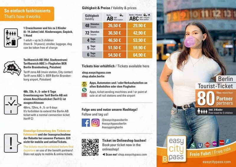 EasyCityPass Berlin: Zone AB Public Transport and Discounts - Family and Group Travel