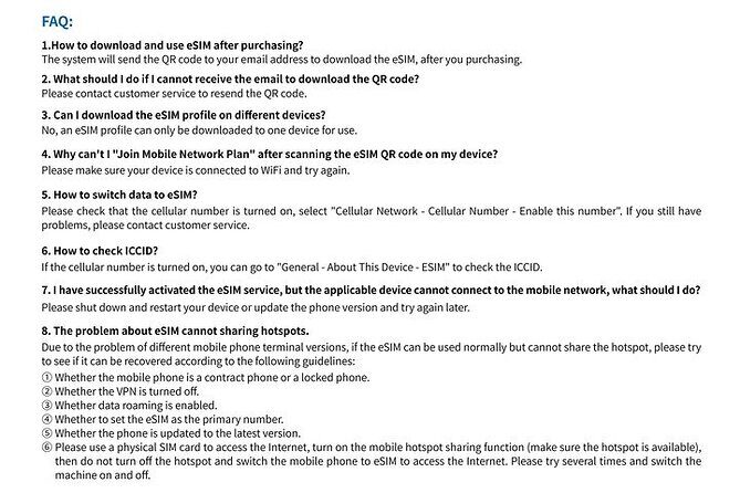 eSIM in Korea for 1 to 30 Days with 3GB to Unlimited - FAQ