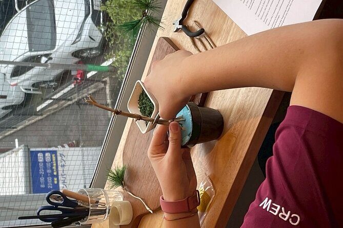Exclusive Kanazawa Craft Bonsai Experience with Black Tile Pot - The Hands-On Creation Process
