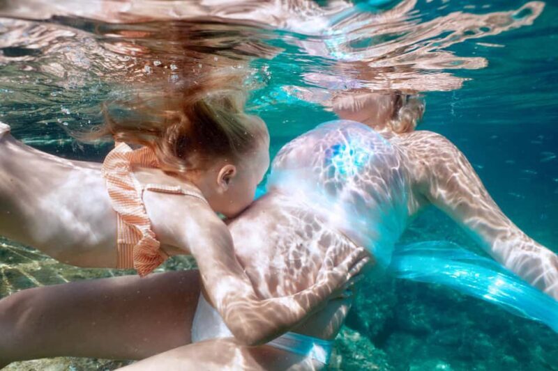 Exclusive underwater photo shoot in the sea near Palmain a turquoise blue bay - The Meeting Point and Location Choice