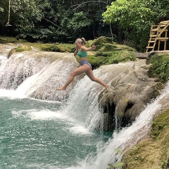 Falmouth: Dunn's River Falls, Blue Hole, and Zipline Tour - Key Points