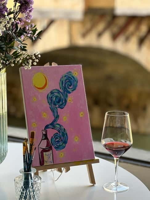 Florence: Paint&Wine with the view of Ponte Vecchio - An Artistic Spin with a View of Florence’s Iconic Ponte Vecchio