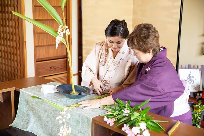 Flower arrangement experience with simple kimono in Okinawa - Key Points