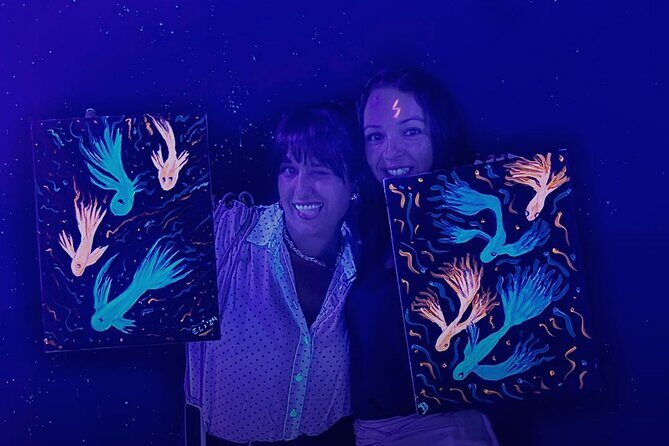 Fluorescent Painting Class with Wine in Barcelona - An Artistic Night Out in Barcelona