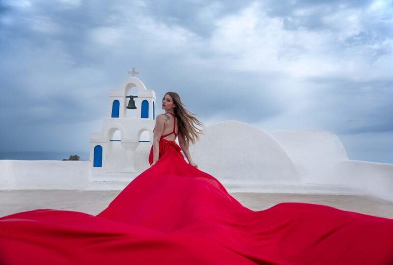 Flying Dress Photography in Oia, Santorini - The Sum Up